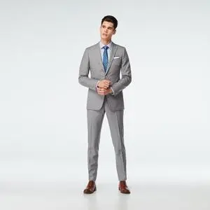 INDOCHINO Stockport Wool Linen Light Suit - Gray