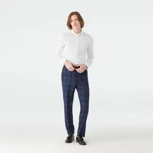 INDOCHINO Kingscourt Basketweave Plaid Pants - Navy