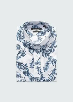 INDOCHINO Seaham Palm Print Shirt - White