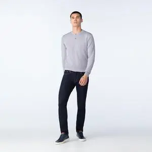 INDOCHINO Light Long Sleeve Henley Shirt - Gray