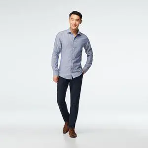 INDOCHINO Sudbury Cotton Linen Casual Shirt - Navy