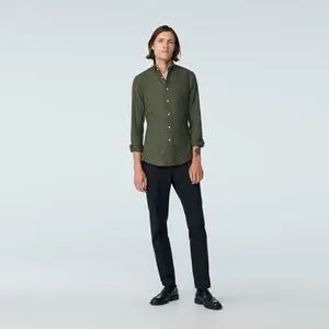 INDOCHINO Glynn Brushed Melange Casual Shirt - Olive