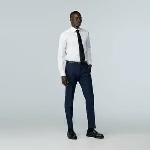 INDOCHINO Howell Wool Stretch Fineline Pants - Navy