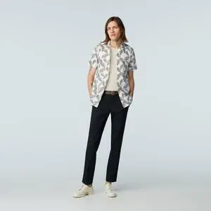 INDOCHINO Seaham Palm Print Apricot Camp Shirt