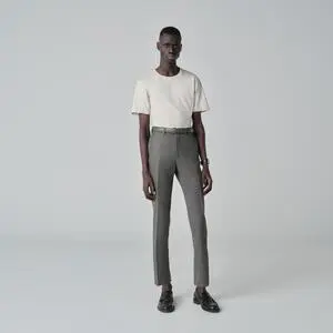 INDOCHINO Mezzana Wide Twill Flannel Olive Gray Pants - Green