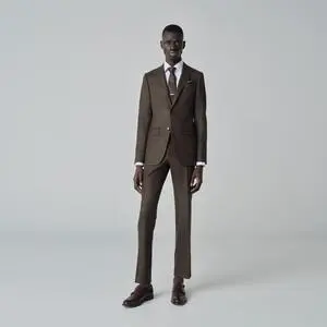 INDOCHINO Mezzana Wide Twill Flannel Blazer - Olive