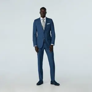 INDOCHINO Haddington Wool Silk Blazer - Blue