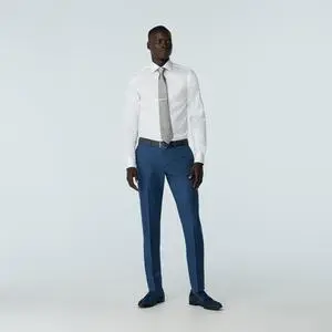 INDOCHINO Haddington Wool Silk Pants - Blue