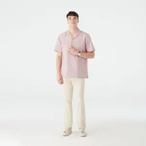 INDOCHINO Sudbury Cotton Linen Rose Camp Shirt - Pink