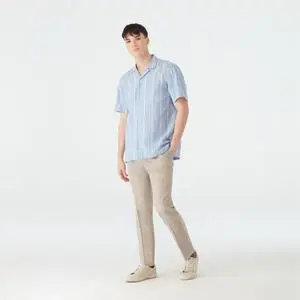 INDOCHINO Kenley Wide Stripe Camp Shirt - Blue