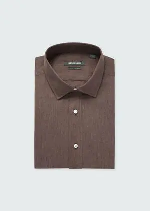 INDOCHINO Jeffery Melange Herringbone Shirt - Brown