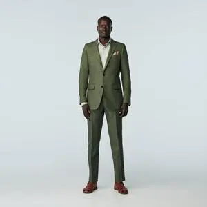INDOCHINO Madesimo Linen Olive Blazer - Green