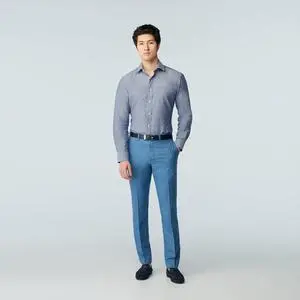 INDOCHINO Montella Wool Cotton Silk Pants - Blue
