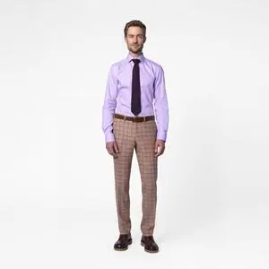 INDOCHINO Belford Houndstooth Check With Lavender Pants - Brown