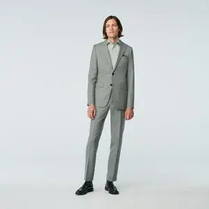 INDOCHINO Hoxton Wool Silk Flannel Light Sage Blazer - Green