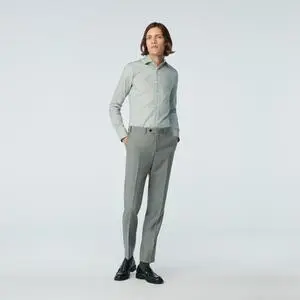 INDOCHINO Hoxton Wool Silk Flannel Light Sage Pants - Green