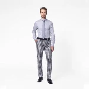 INDOCHINO Glaston Houndstooth And White Pants - Black