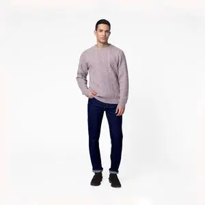 INDOCHINO Cable Knit Crew Neck Sweater Shirt - Sand