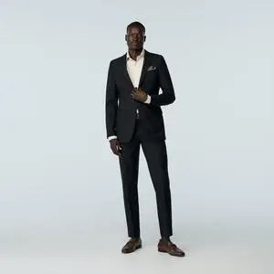 INDOCHINO Stockport Wool Linen Suit - Black