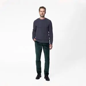 INDOCHINO Charcoal Cable Knit Crew Neck Sweater Shirt - Gray