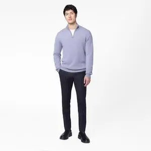 INDOCHINO Quarter Zip Knit Sweater Shirt - Gray