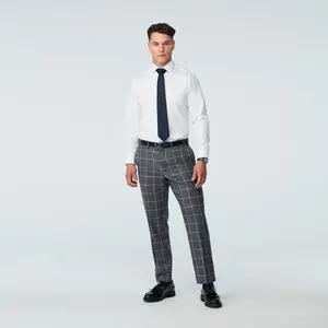 INDOCHINO Durham Windowpane Dark Pants - Gray