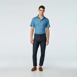 INDOCHINO Lea Floral Print Washed Casual Shirt - Blue