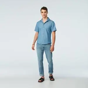 INDOCHINO Lea Washed Light Casual Shirt - Blue