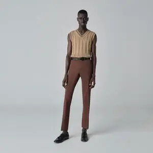 INDOCHINO Howell Wool Stretch Pants - Brown