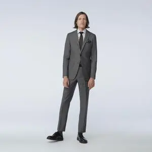 INDOCHINO Motta Basketweave Charcoal Suit - Gray