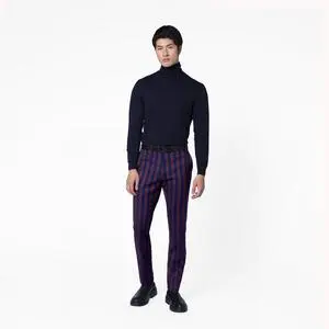 INDOCHINO Java Stripe And Tobacco Pants - Navy