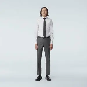 INDOCHINO Motta Basketweave Charcoal Pants - Gray