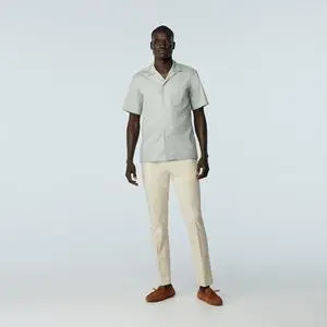 INDOCHINO Hailey Cotton Stretch Light Sage Camp Shirt - Green