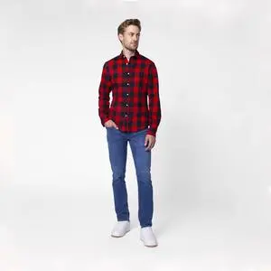 INDOCHINO Jackson Buffalo Flannel Casual Shirt - Red