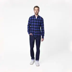 INDOCHINO Jackson Buffalo Flannel Casual Shirt - Blue