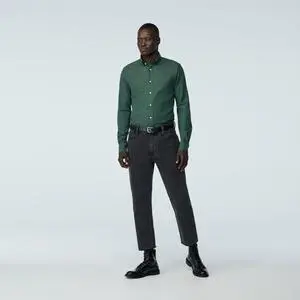 INDOCHINO Glynn Brushed Melange Hunter Casual Shirt - Green