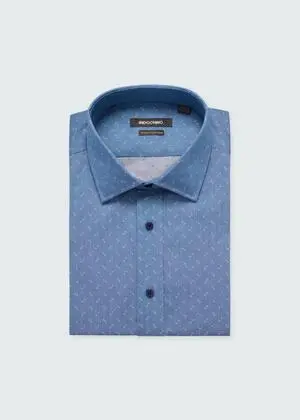INDOCHINO Lea Floral Print Washed Shirt - Blue