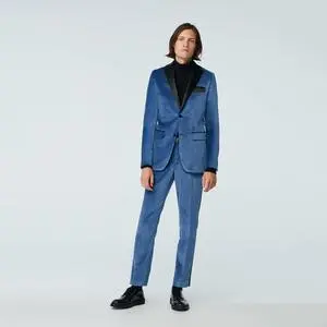 INDOCHINO Harford Velvet Stone Tuxedo Suit - Blue