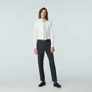 INDOCHINO Howell Wool Stretch Fineline Charcoal Pants - Gray