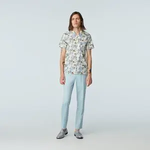 INDOCHINO Langford Animal Ink Print Camp Shirt - Ivory
