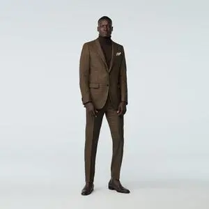 INDOCHINO Newbridge Tweed Wool Stretch Light Blazer - Brown