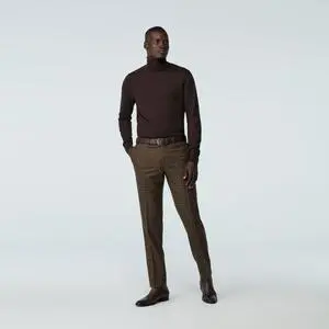 INDOCHINO Newbridge Tweed Wool Stretch Light Pants - Brown
