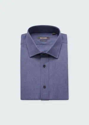 INDOCHINO Glynn Brushed Melange Shirt - Navy