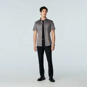 INDOCHINO Lambston Micro Suede Casual Shirt - Gray