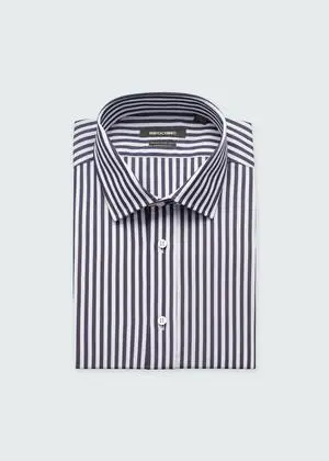 INDOCHINO Hunton Stripe Midnight Shirt - Blue