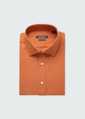 INDOCHINO Glynn Brushed Melange Rust Shirt - Red
