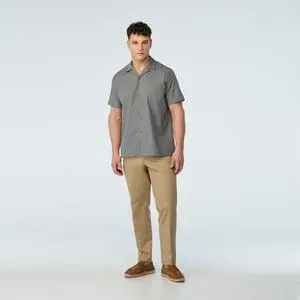 INDOCHINO Ospringe Chambray Camp Shirt - Gray