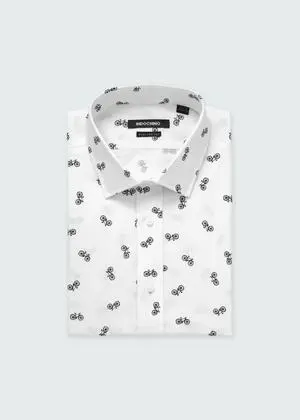 INDOCHINO Otham Bicycle Print Shirt - Black