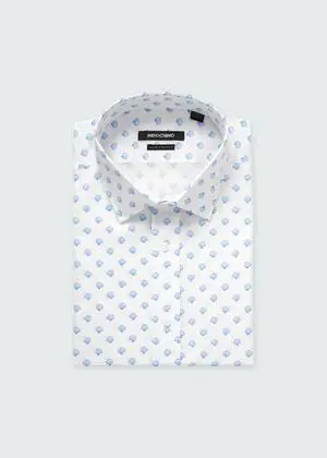 INDOCHINO Otham Shell Print Shirt - Blue