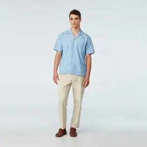 INDOCHINO Oxley Dobby Camp Shirt - Blue